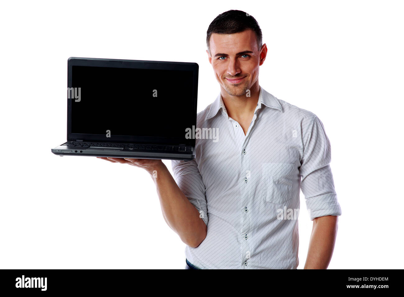 Laptop screen displaying communication hi-res stock photography and ...
