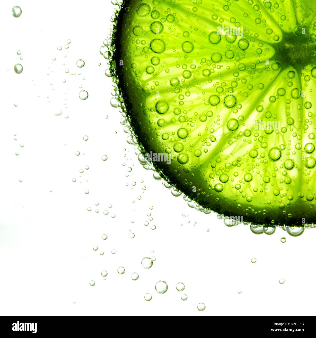 lime slice in water bubbles Stock Photo - Alamy