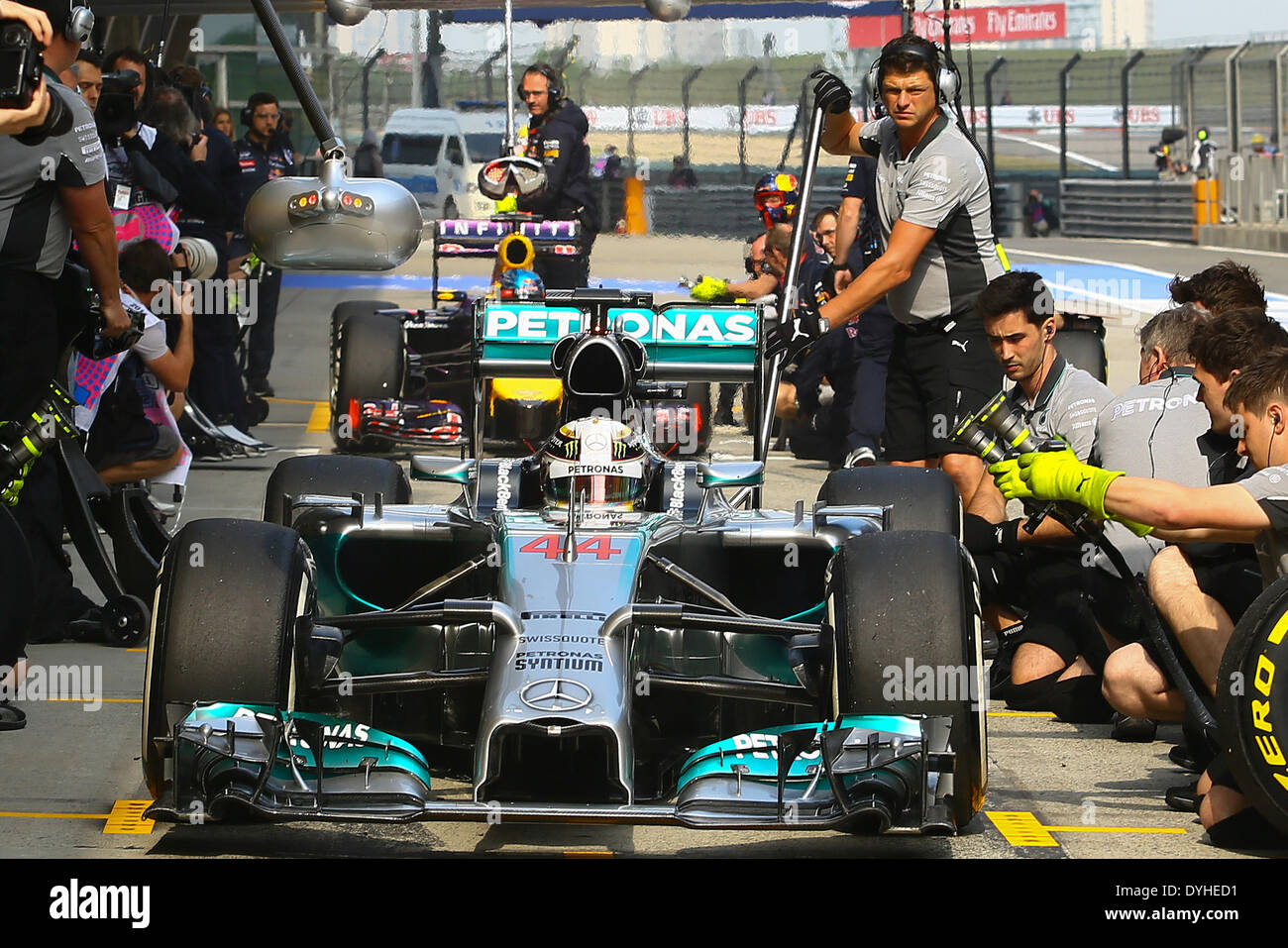 Shanghai, China. 18th Apr, 2014. Mercedes driver Lewis Hamilton of ...
