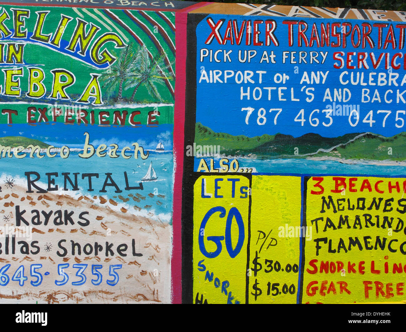 Isla Culebra Puerto Rico USA territory painted block wall advertising ...