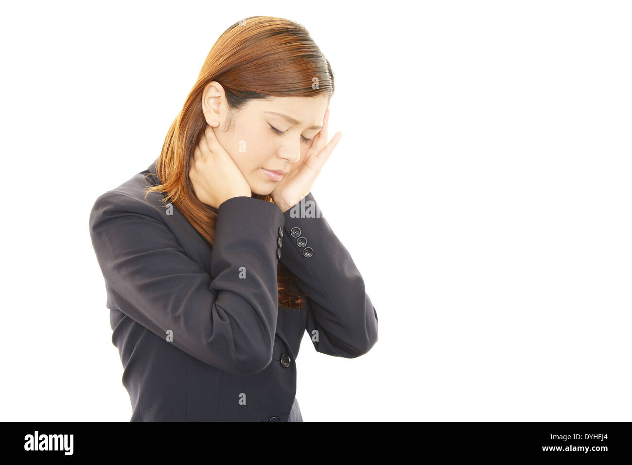 Woman tired office work Cut Out Stock Images & Pictures - Alamy