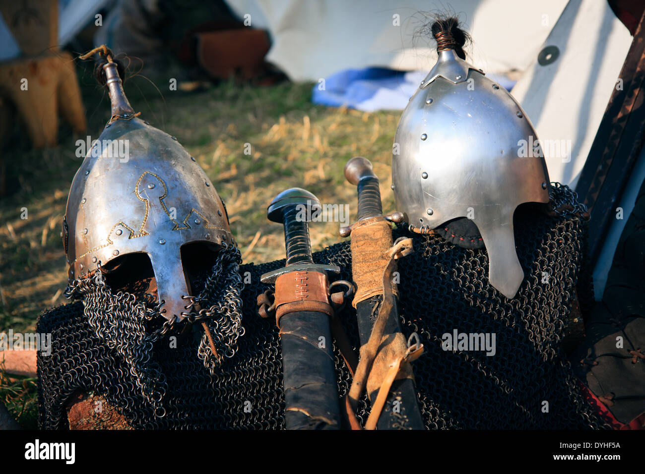 Spectacle viking helmets Stock Photo - Alamy
