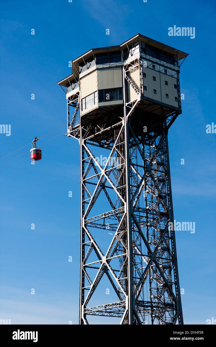 Montjuic cable car tower hi-res stock photography and images - Alamy