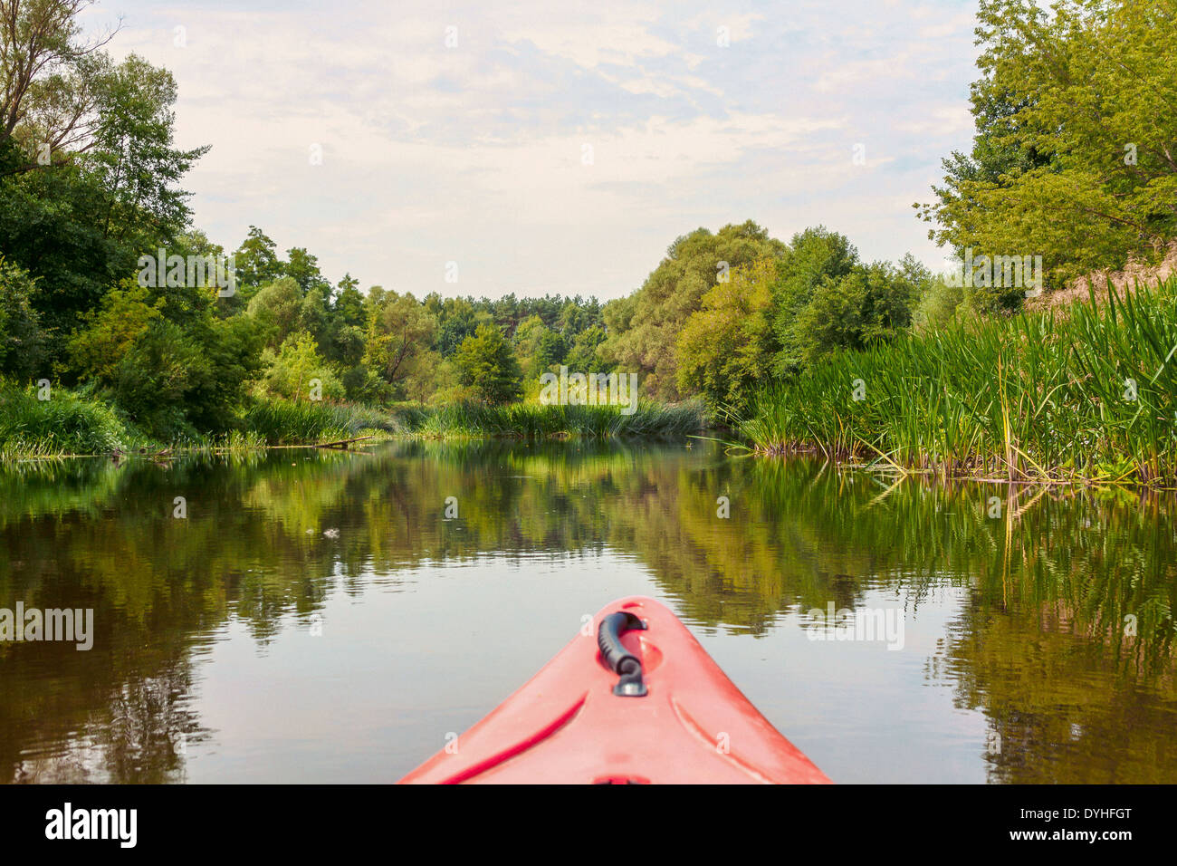 Kayaking Wkra river, Poland Stock Photo - Alamy