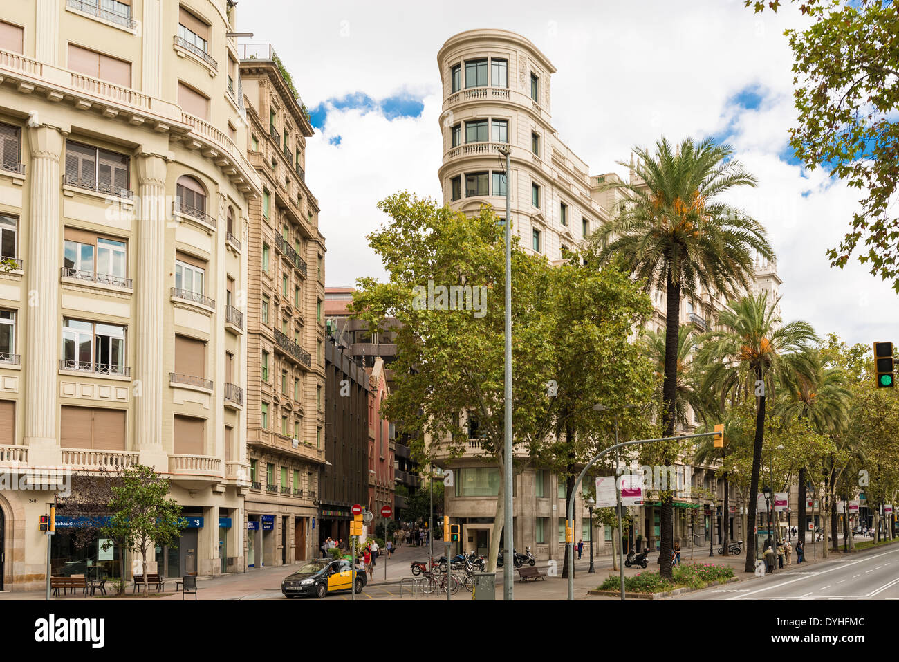 Barcelona, Spain - October 6,, 2013: View at Buildings facade of great ...