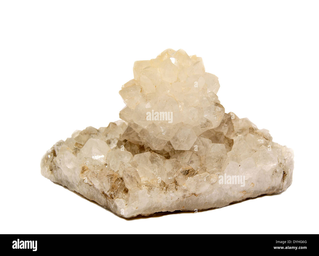 Quartz mineral flower on white Stock Photo - Alamy