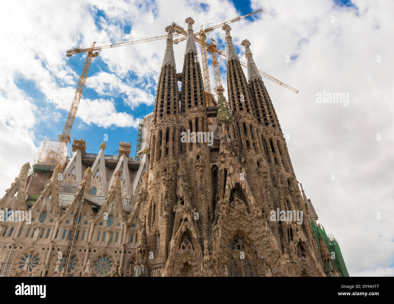 Sagrada Familia, iconic Cathedral building in Barcelona. Antoni Gaudi ...