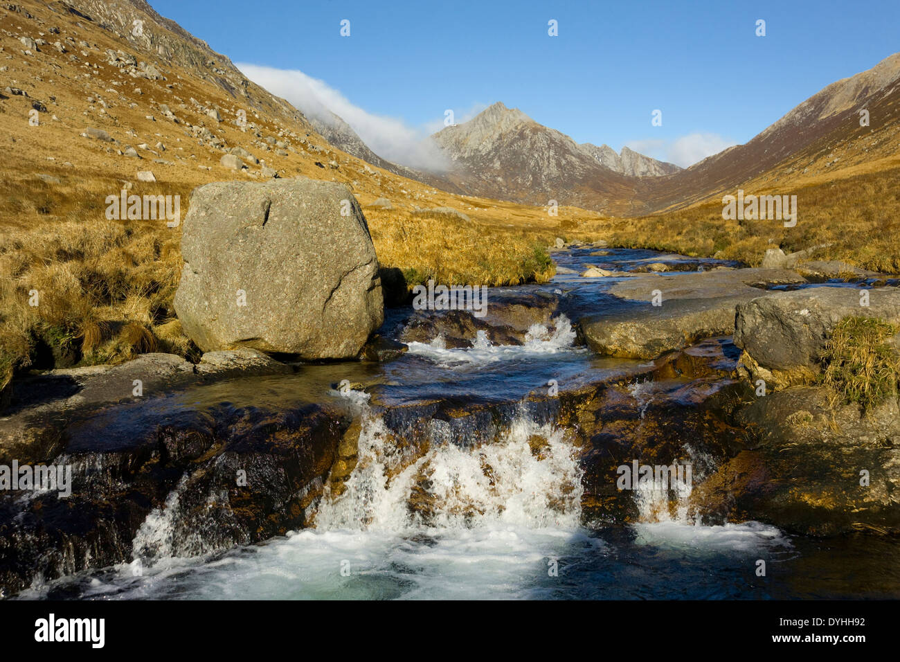 the rockpool glen rosa burn & cir mhor arran Stock Photo - Alamy