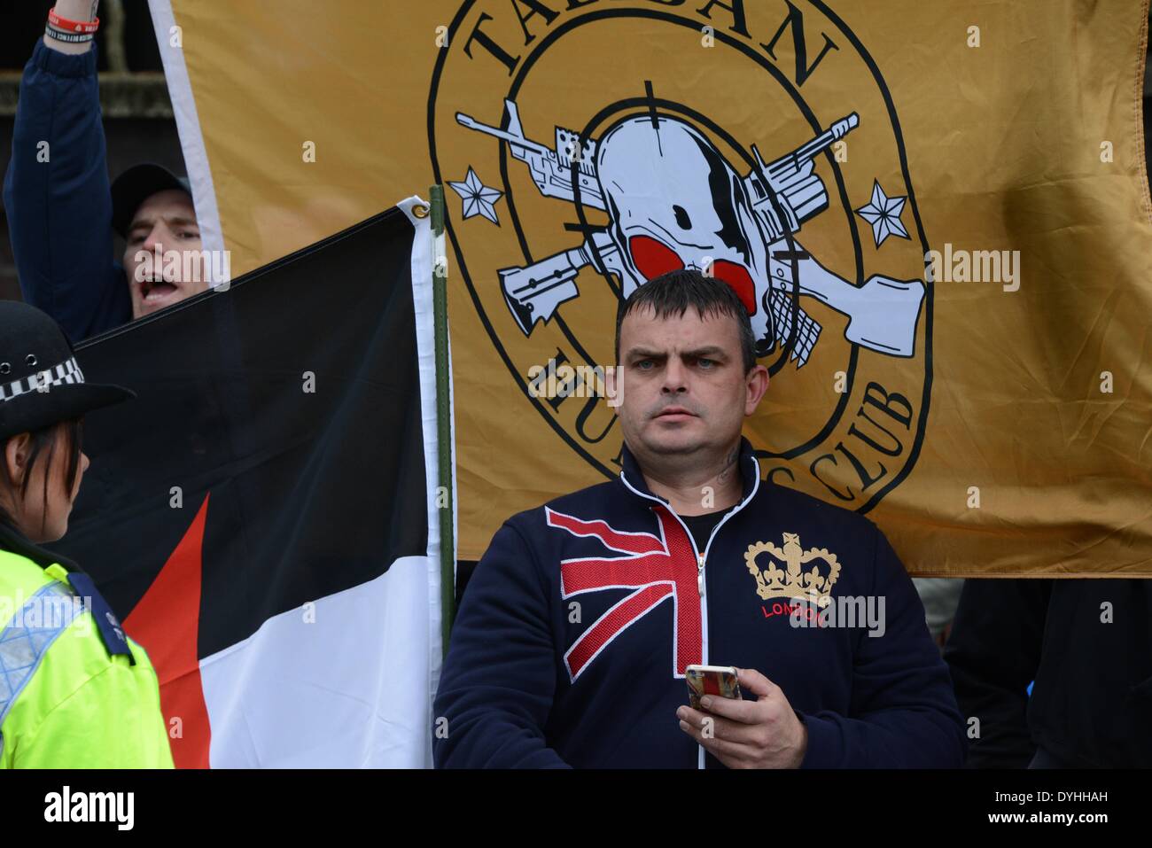 London, UK. 18th April 14 : Madness Christian (EDL) vs Islam (Muslim ...