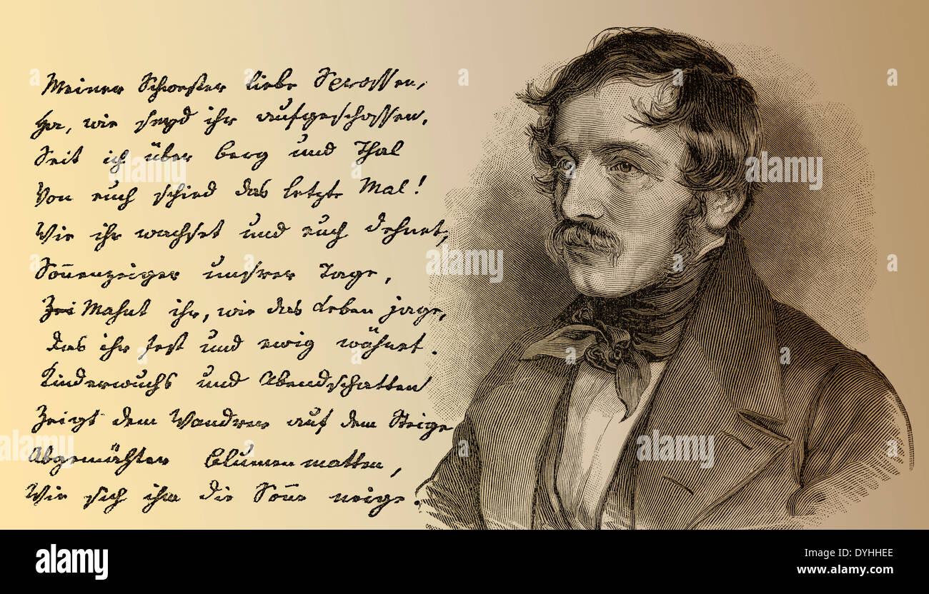 Nikolaus Lenau or Nikolaus Franz Niembsch, Edler von Strehlenau, 1802 ...