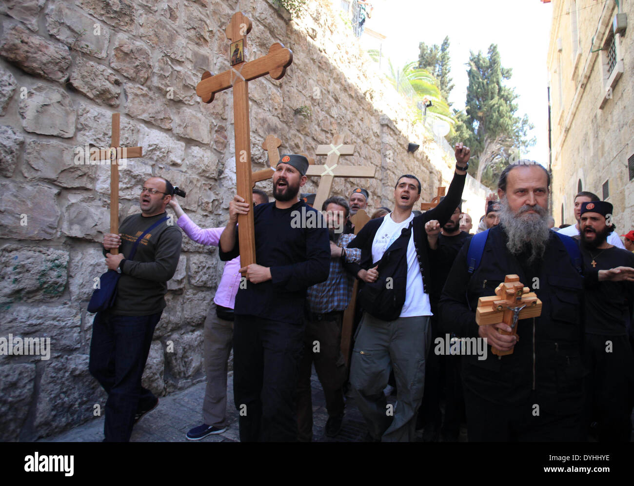 Jerusalem, Jerusalem, Palestine. 18th Apr, 2014. Christian Orthodox ...