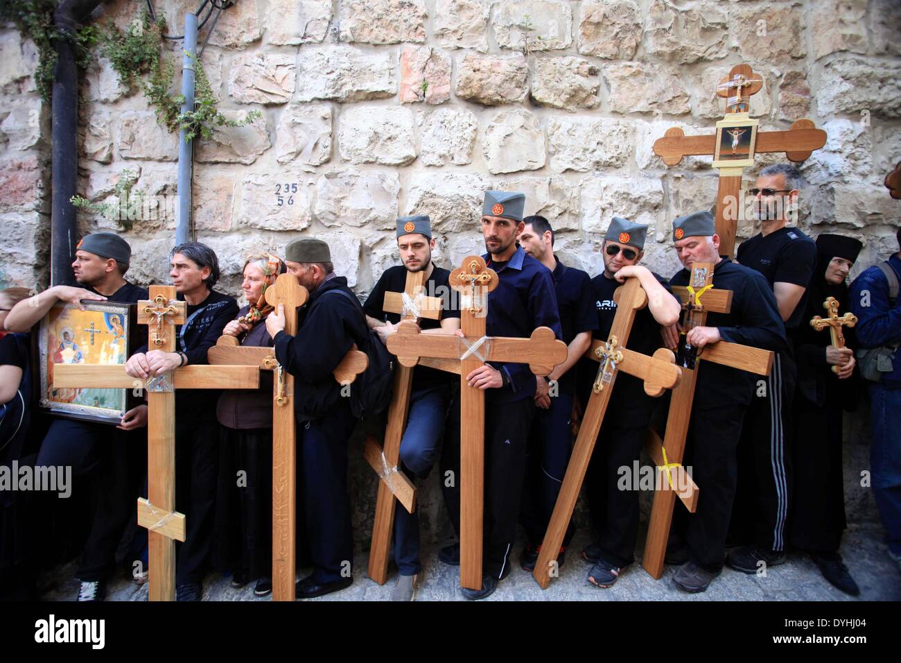 Jerusalem, Jerusalem, Palestine. 18th Apr, 2014. Christian Orthodox ...