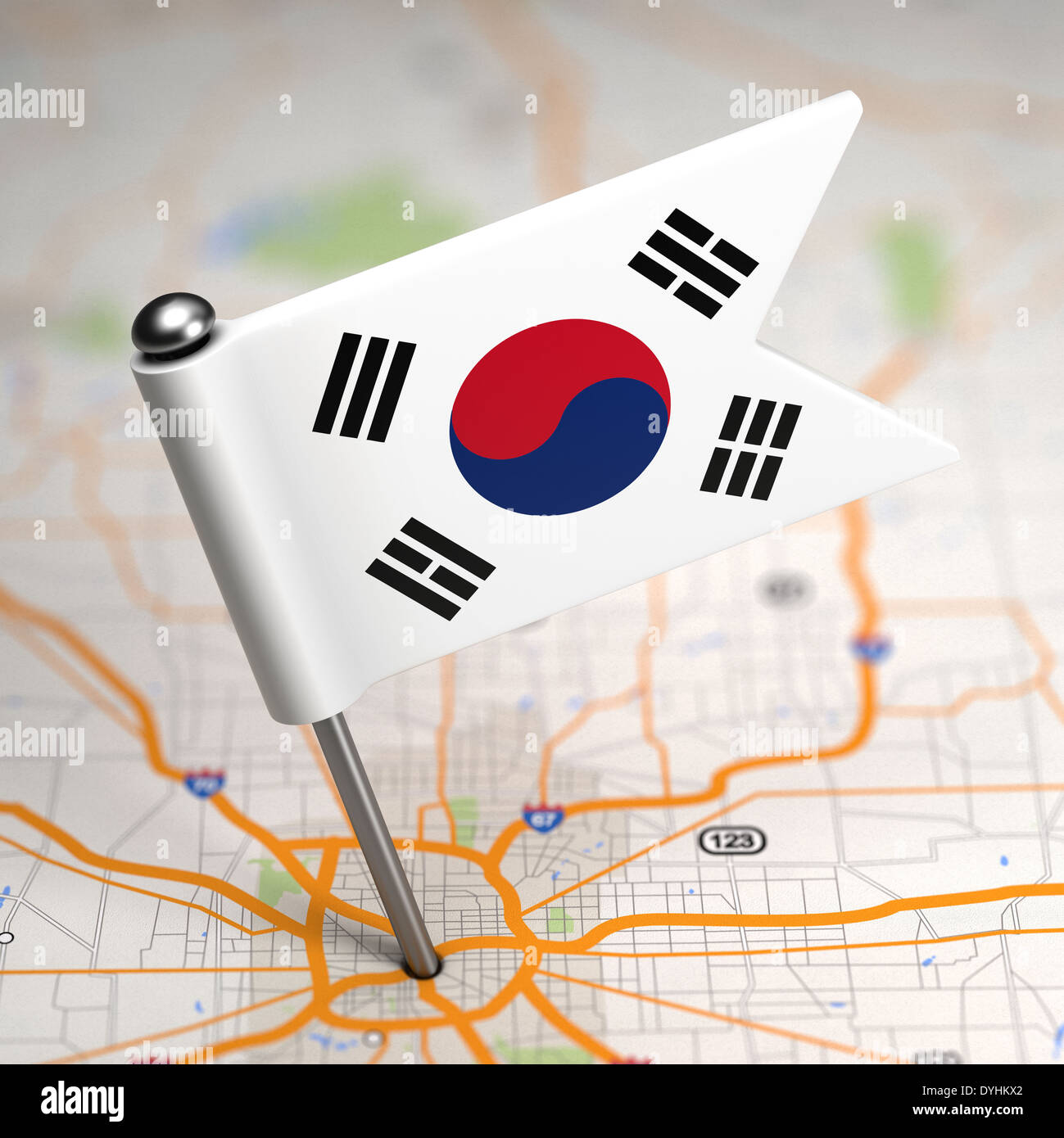 Map south korea flag hi-res stock photography and images - Alamy