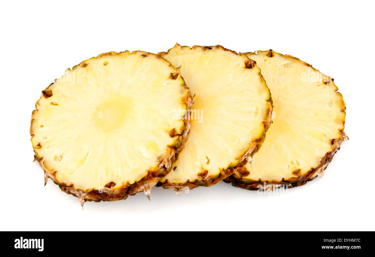 Pineapple sliced on white background Stock Photo - Alamy