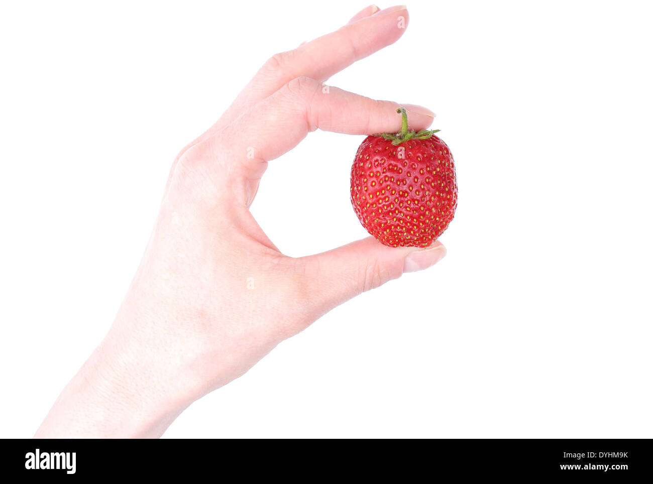 Woman's hand with strawberry isolated on white background Stock Photo ...
