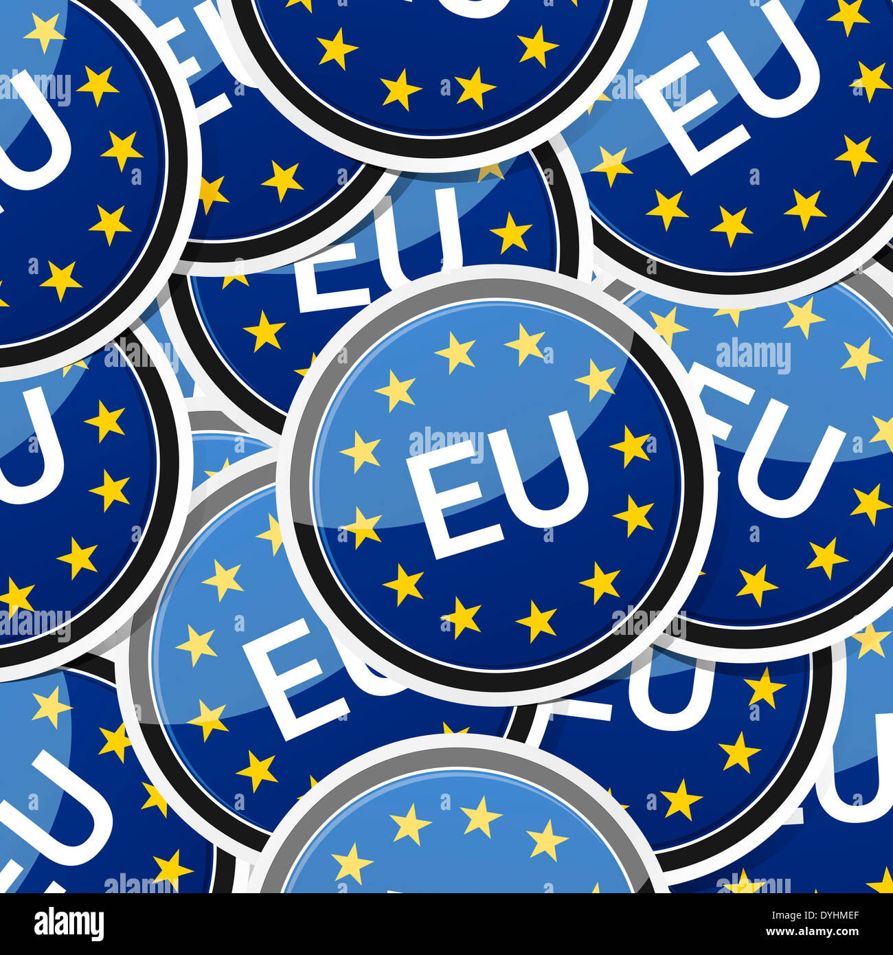 EU - Europe flag, icon sticker style collection with shadow Stock Photo ...