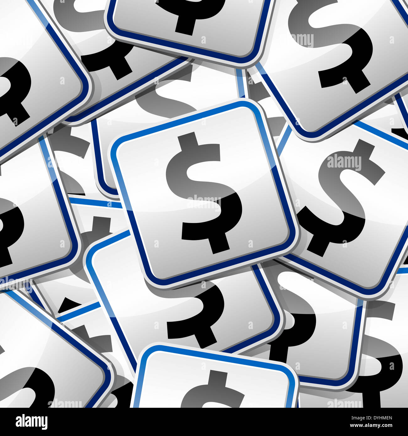 Dollar money sign sticker collection Stock Photo - Alamy