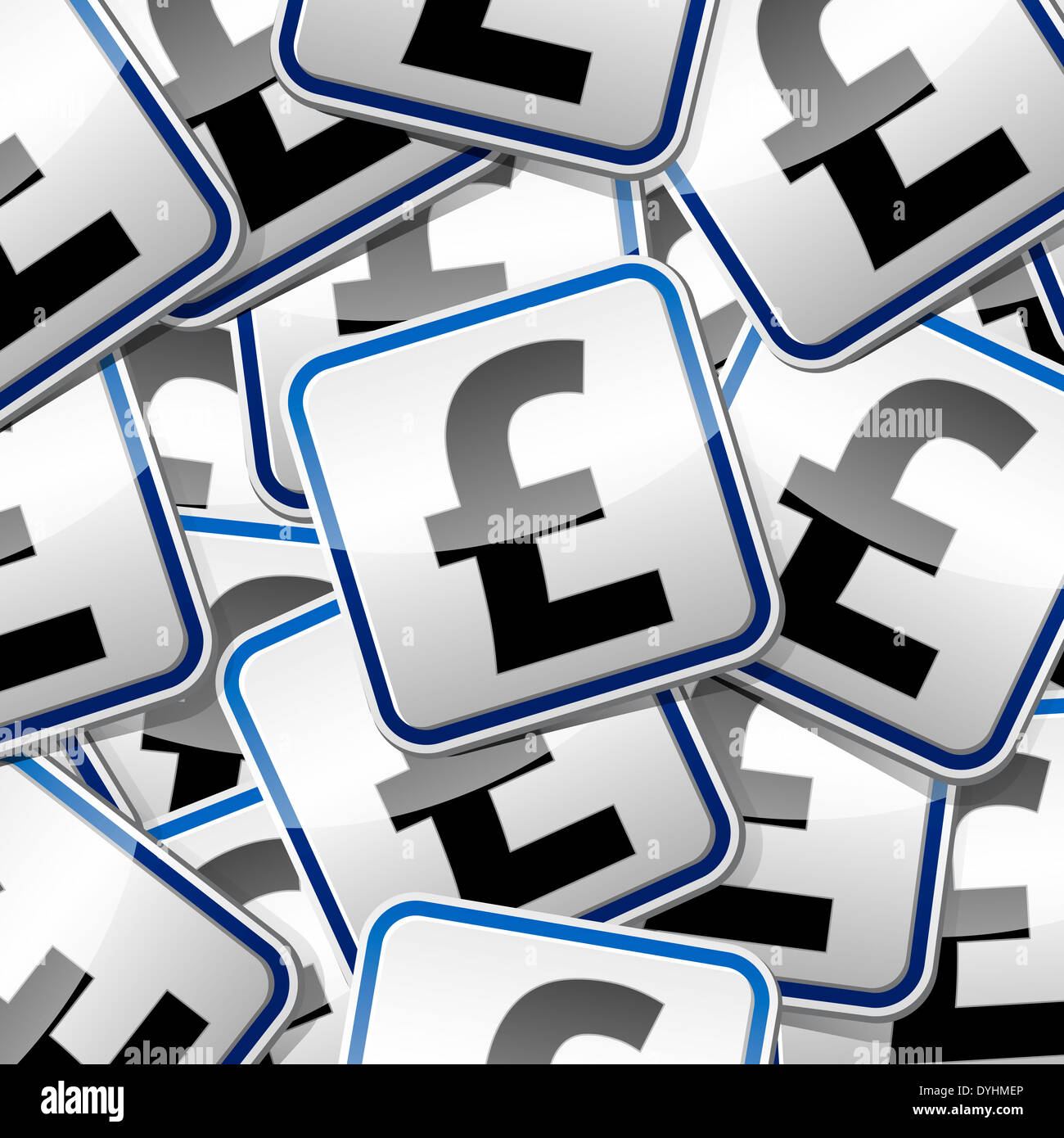 Font - pound money sign sticker collection Stock Photo - Alamy