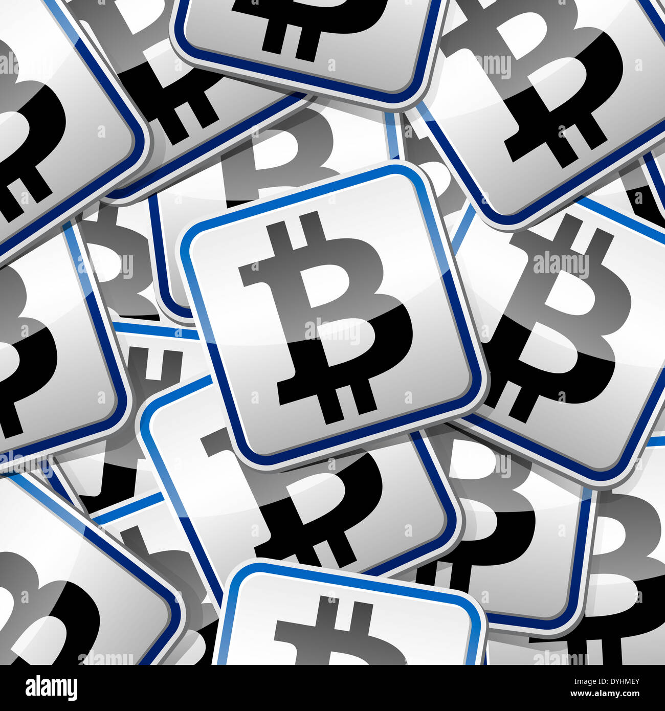 Bitcoin money sign sticker collection Stock Photo - Alamy