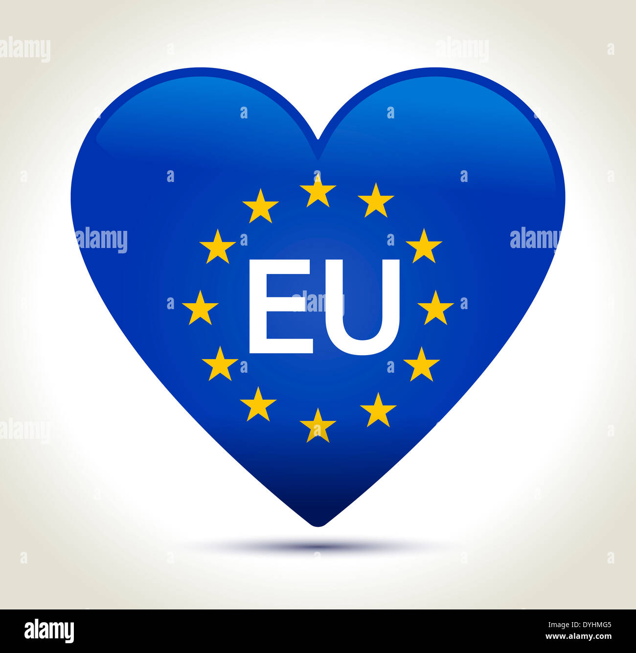 European union flag in heart shape Stock Photo - Alamy