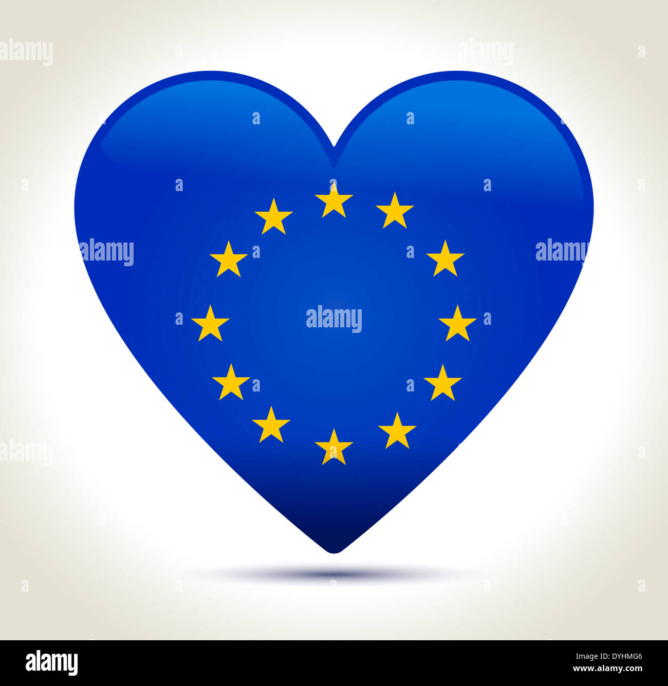 European union flag in heart shape Stock Photo - Alamy