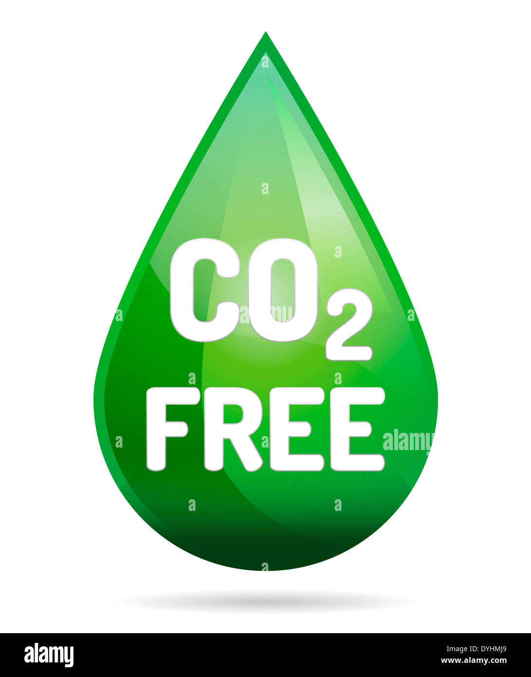CO2 Free ECO drop with shadow on white background Stock Photo - Alamy