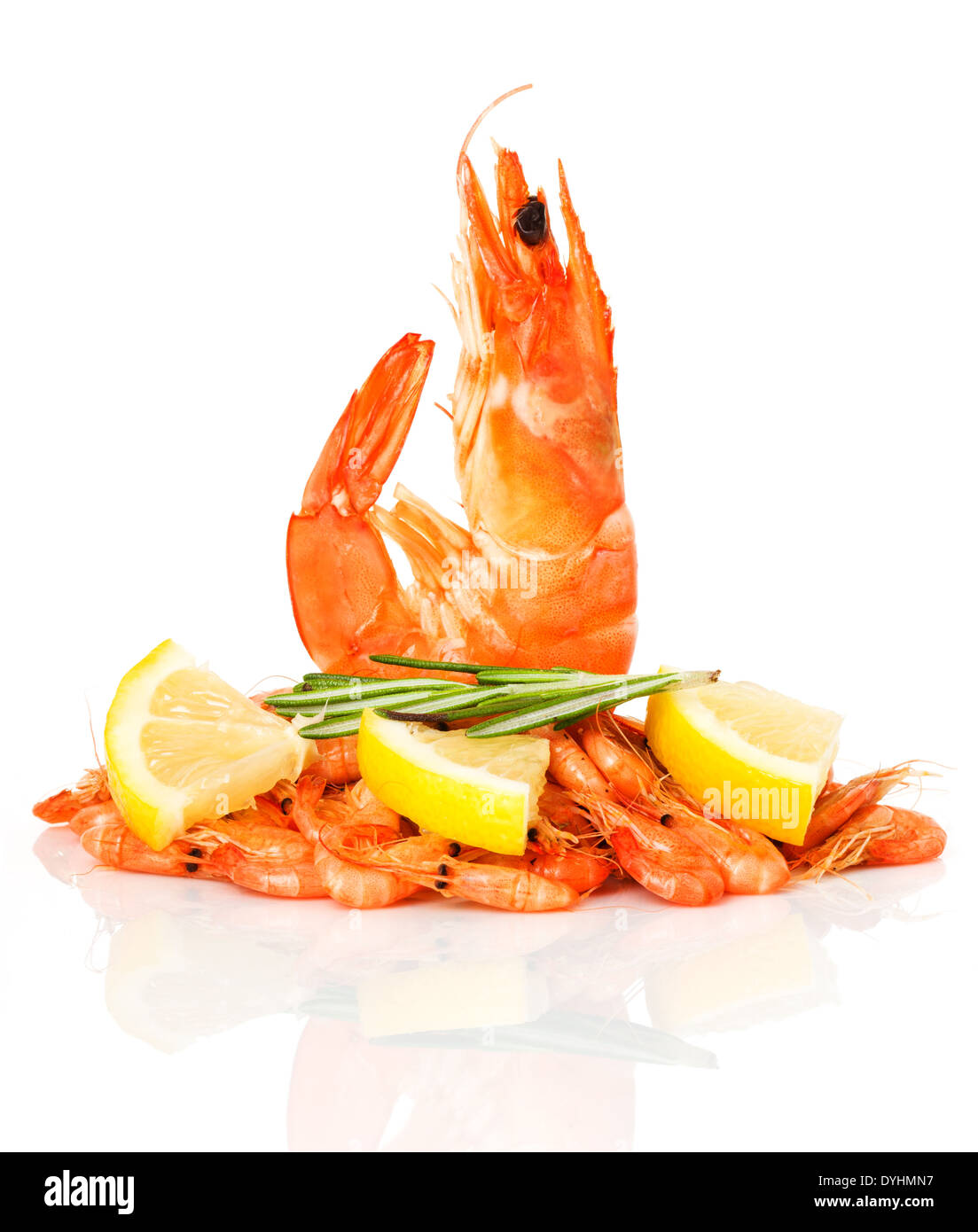 fresh shrimp close-up isolated on white background Stock Photo - Alamy