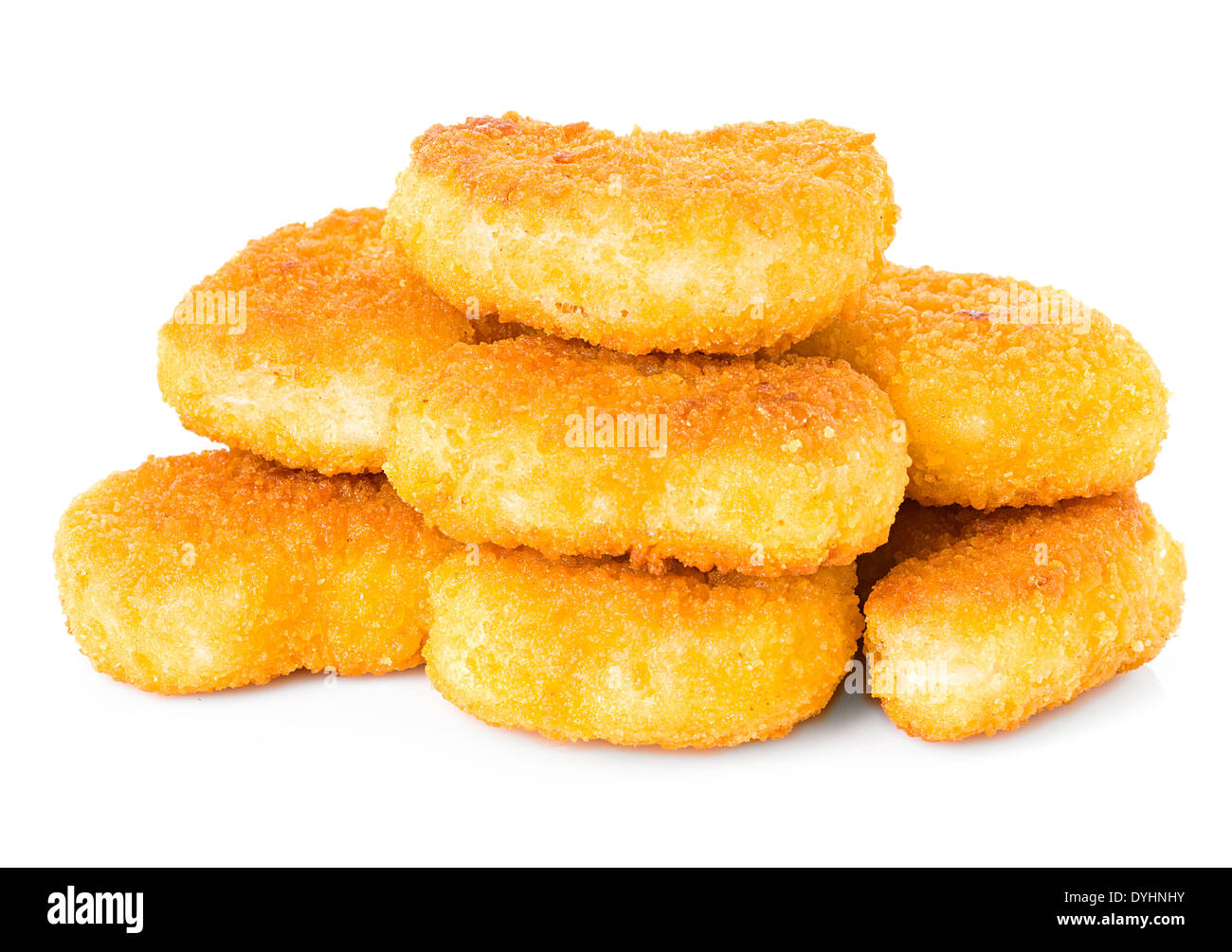 chicken nugget close up on white background Stock Photo - Alamy