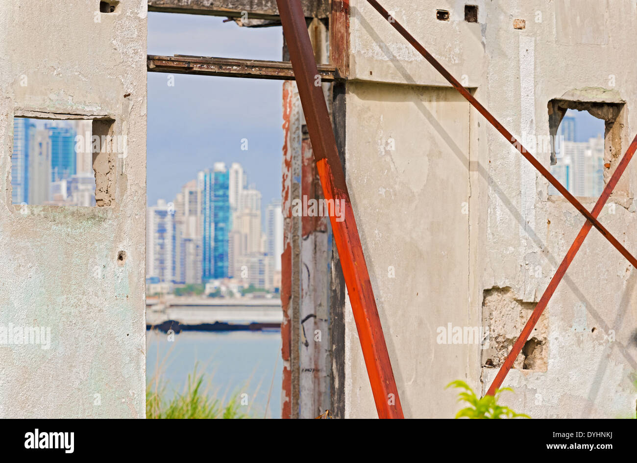 Casco Viejo Panama City Old ruined house window view Stock Photo - Alamy
