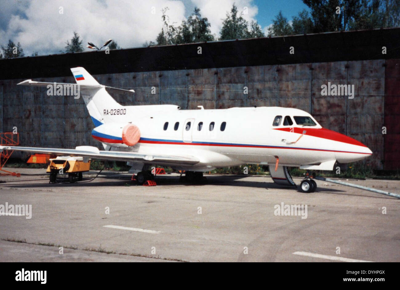 The BAE-125, with registration RA-02800, is a business jet aircraft ...