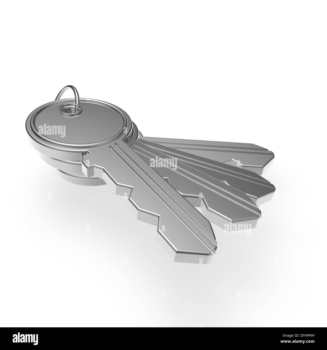 keys isolated on white background side view Stock Photo - Alamy