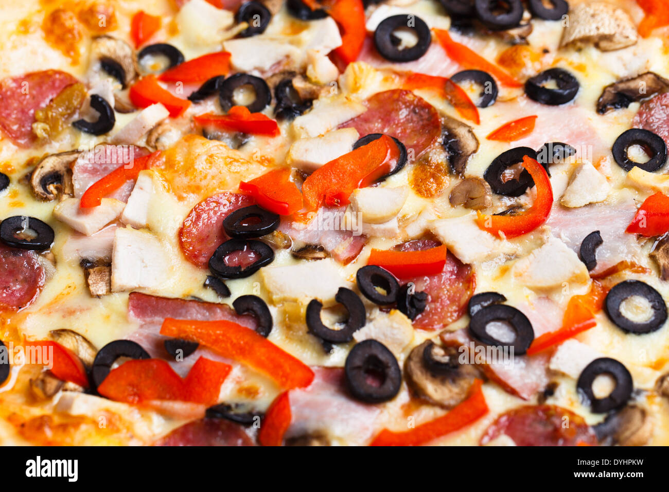 Closeup picture of pizza Stock Photo - Alamy