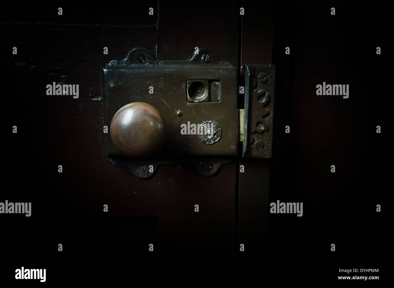 Old rim lock on a door in a Victorian house Stock Photo - Alamy
