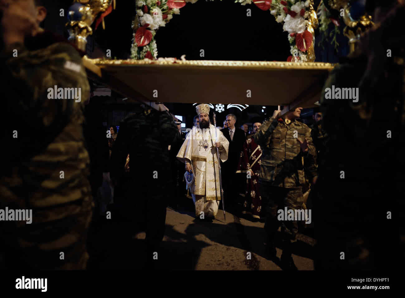 Serres, Greece. 18th April 2014. Greek Orthodox Procession of the ...