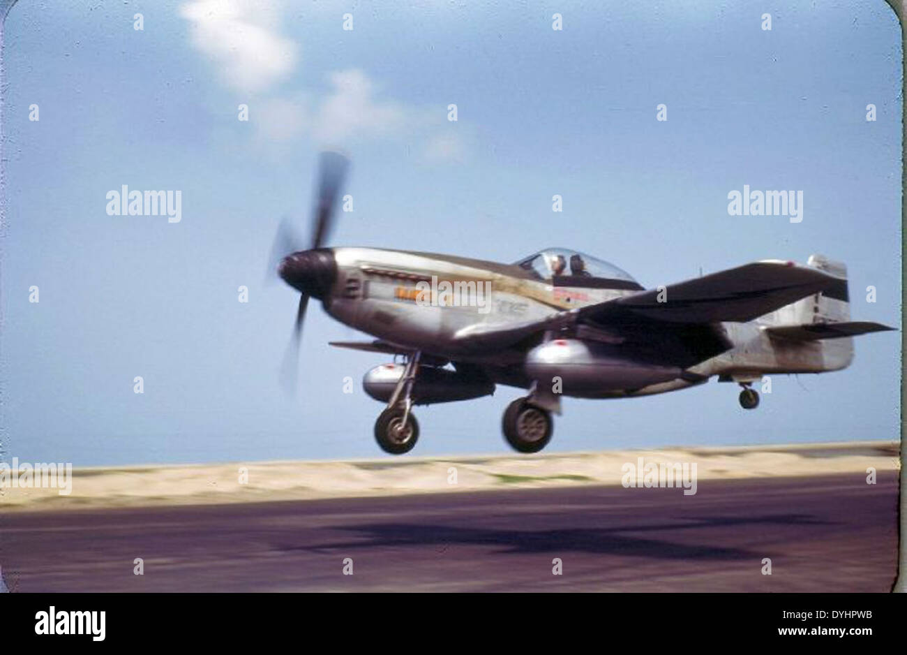 The North American P-51D Mustang, nicknamed 'Nancy' and flown by Jack ...