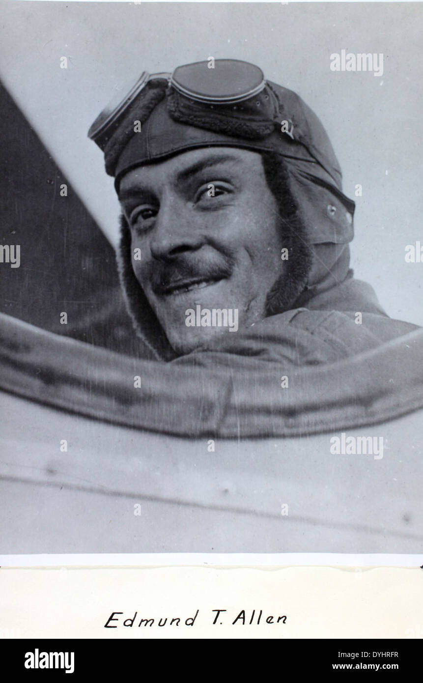 This photo captures Eddie Allen, a pioneering aviator and test pilot ...
