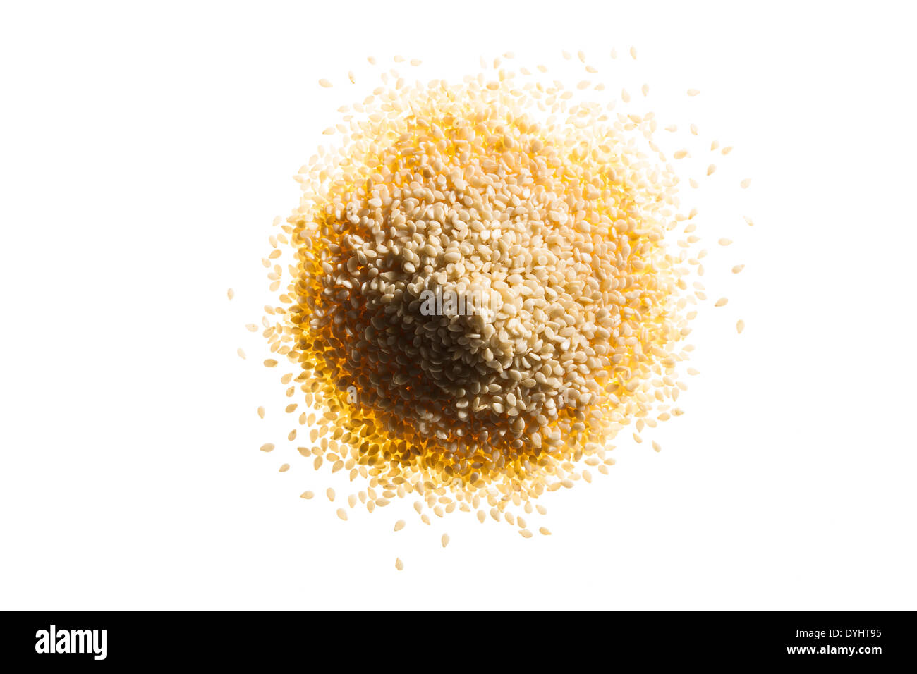 Pile of Sesame Seeds on White Background Stock Photo - Alamy