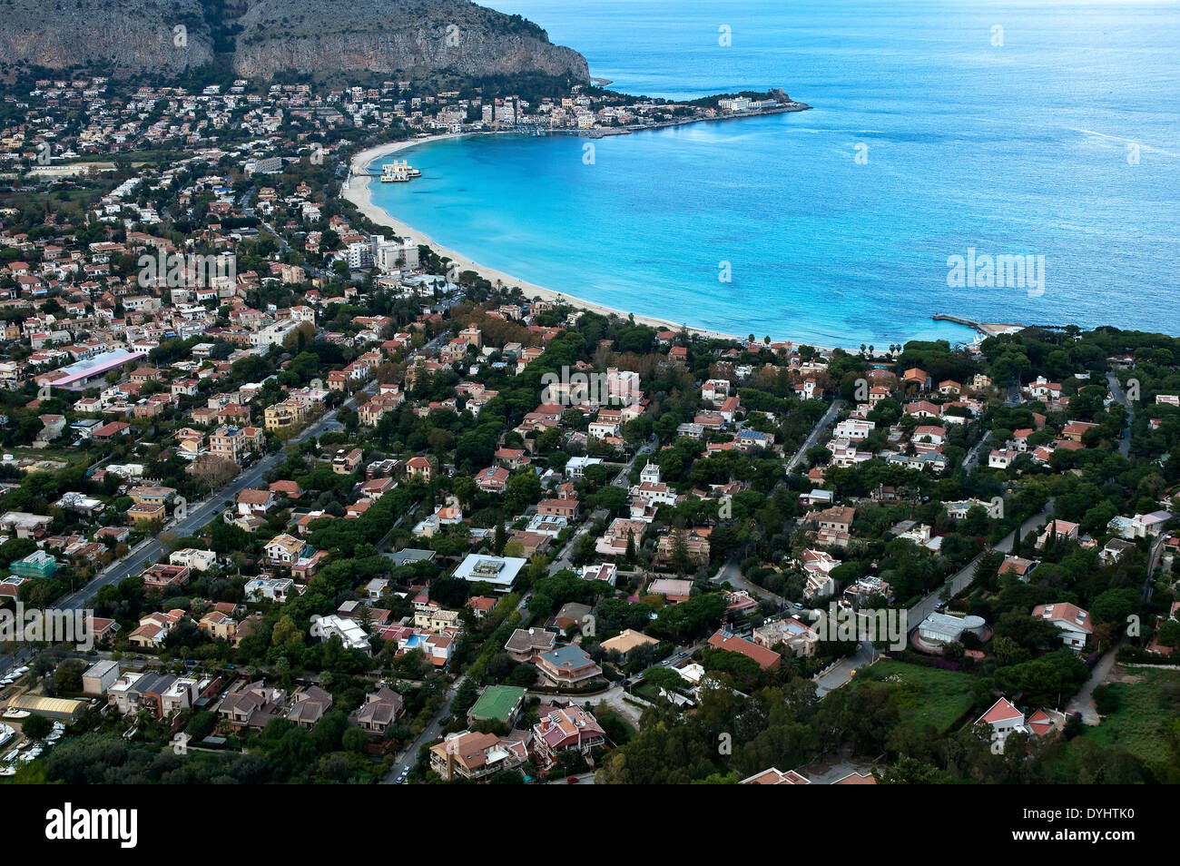 Mondello bay, Sicily, Italy Stock Photo - Alamy