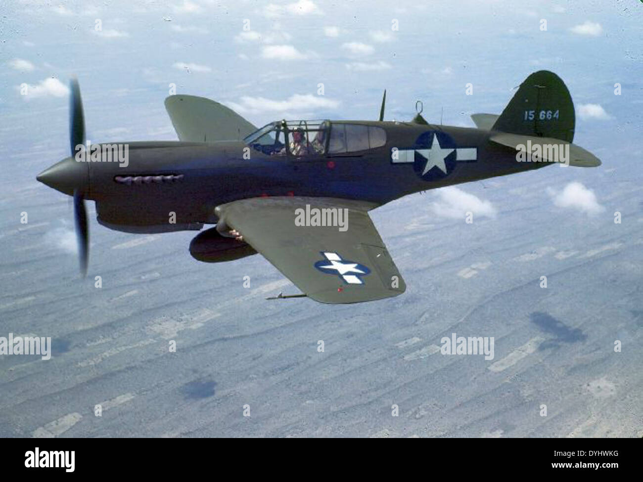The Curtiss P-40E, registration 41-5664, was an iconic fighter aircraft ...