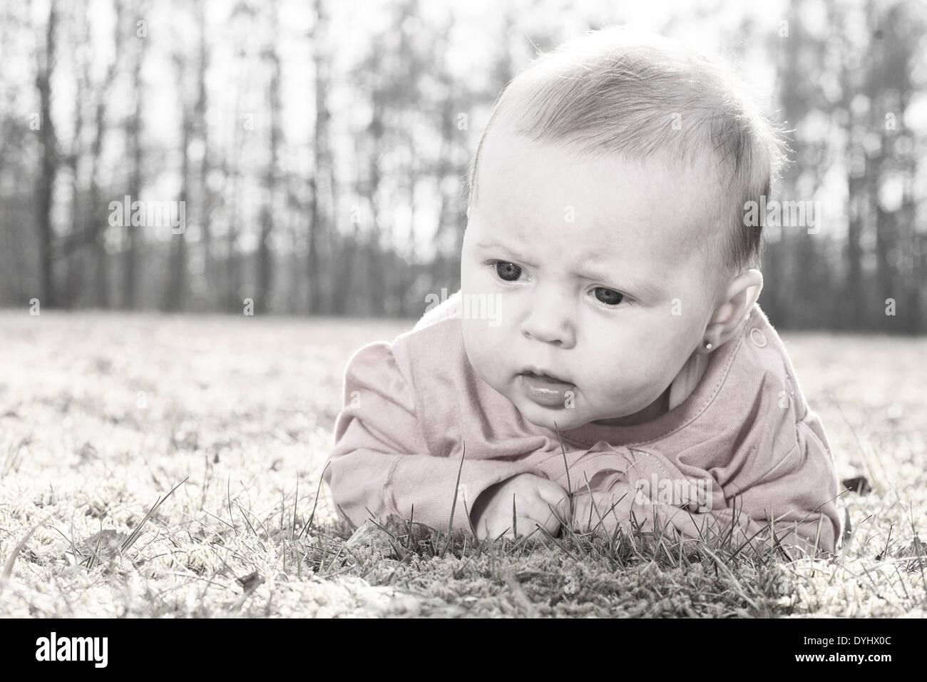 Baby with sun in her face hi-res stock photography and images - Alamy