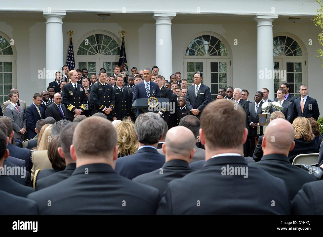 US President Barack Obama congratulates the US Naval Academy football ...
