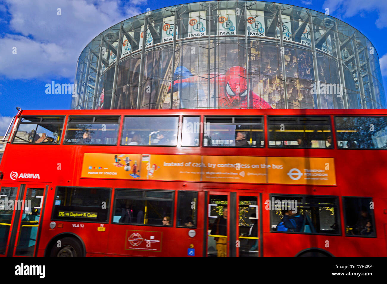 The BFI London IMAX cinema, north of Waterloo Station, London, England ...