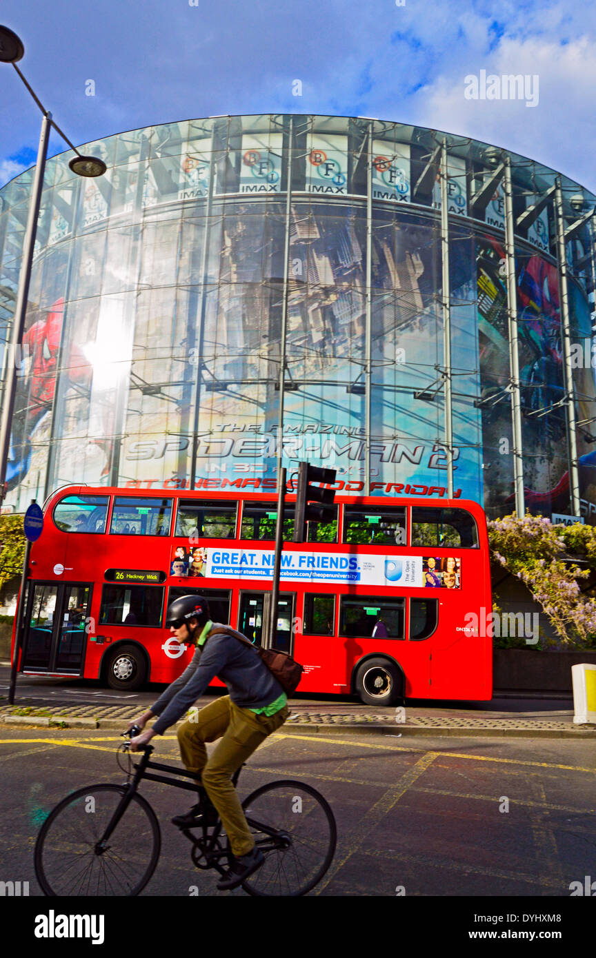 The BFI London IMAX cinema, north of Waterloo Station showing double ...