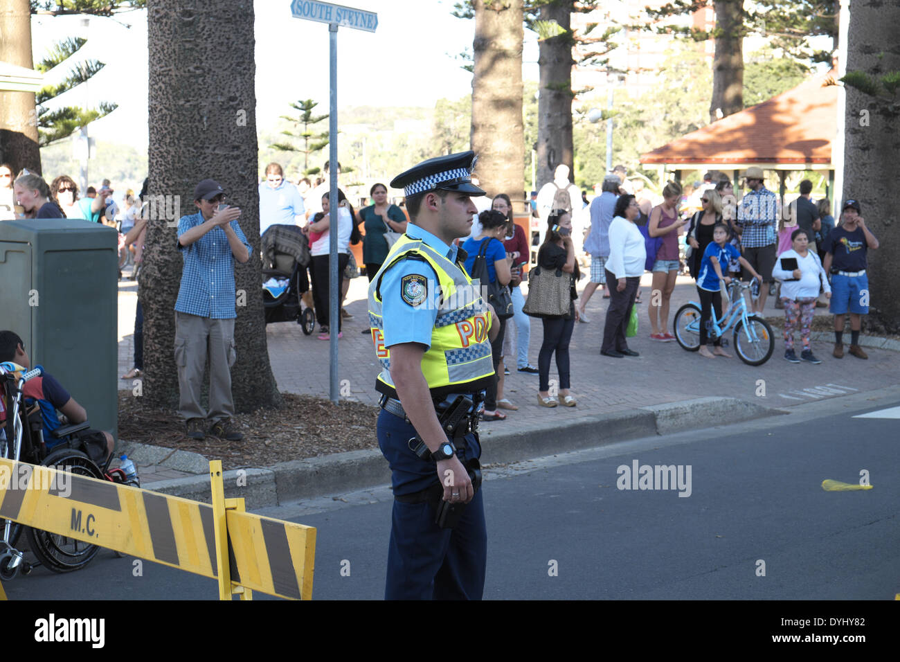 NSW, sydney police officer on patrol during royal visit to Manly,sydney ...