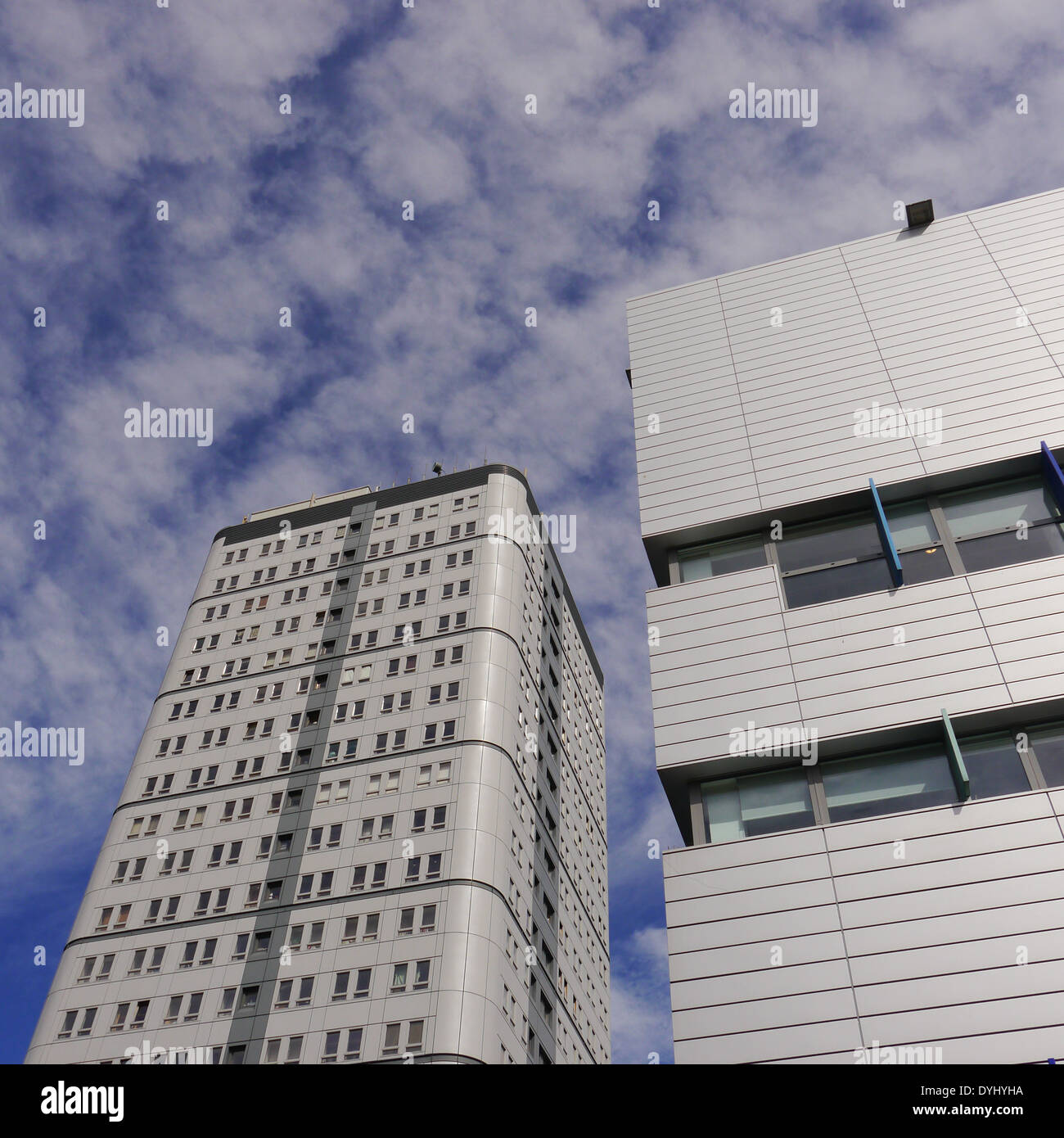 Central library (partial) and Bewick Court - a block of high-rise flats ...