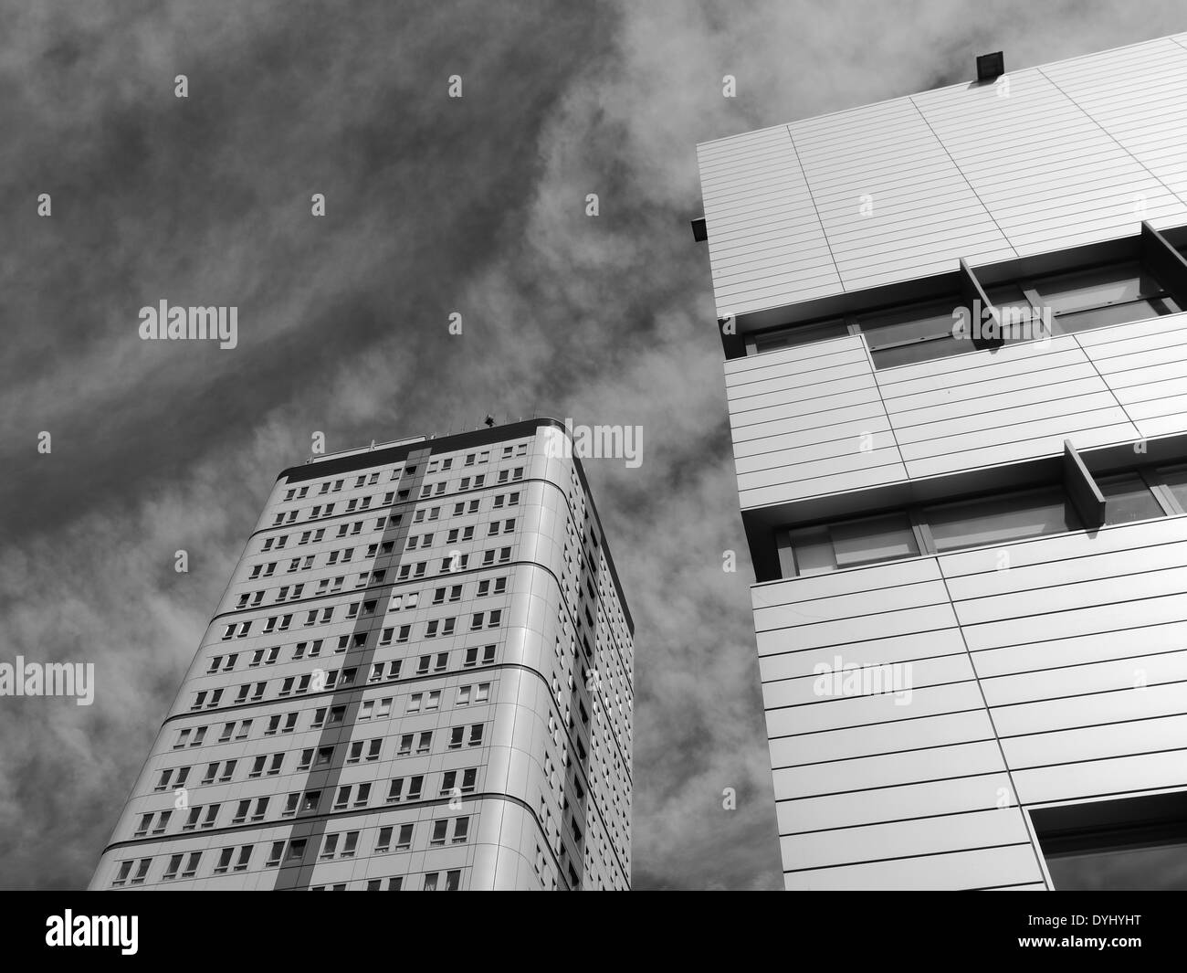 Central library (partial) and Bewick Court - a block of high-rise flats ...