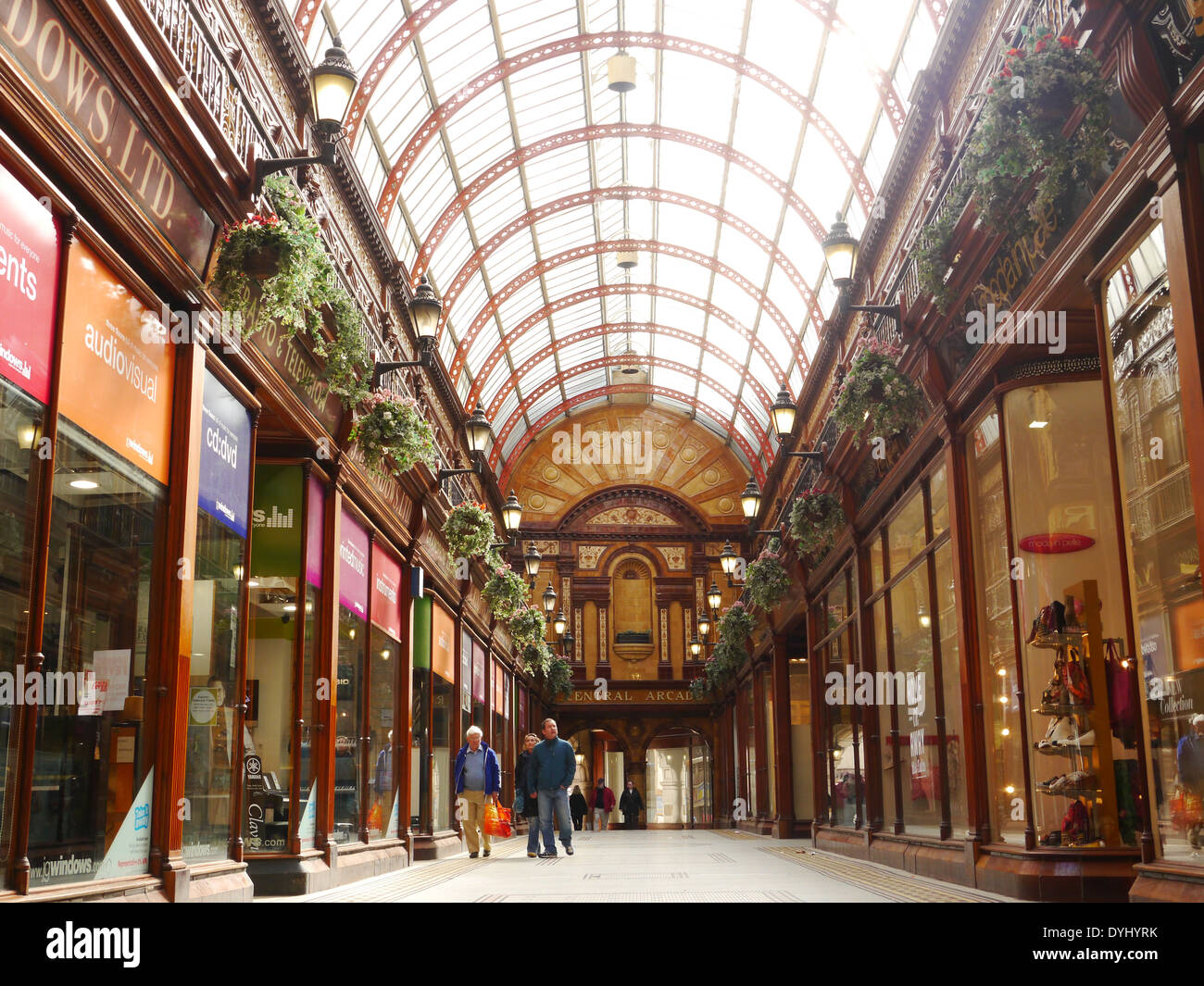 View of ornate historic Central Arcade (aka Windows Arcade), a popular ...