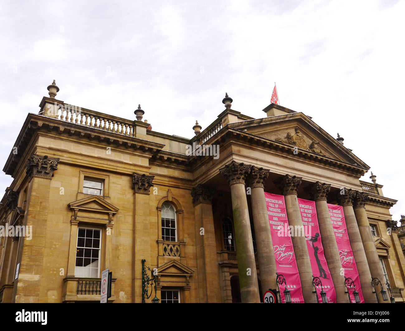 Classical architectural facade of the Theatre Royal, Dean Street ...