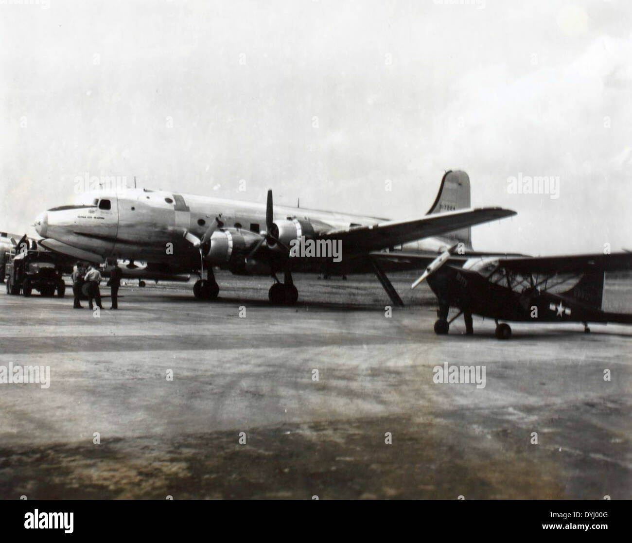 This photo showcases the C-54 Skymaster, a key military transport ...