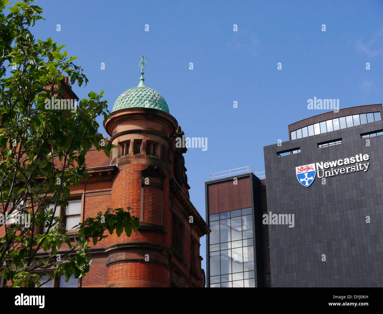 Partial view of modern Newcastle University buildings, Newcastle upon ...